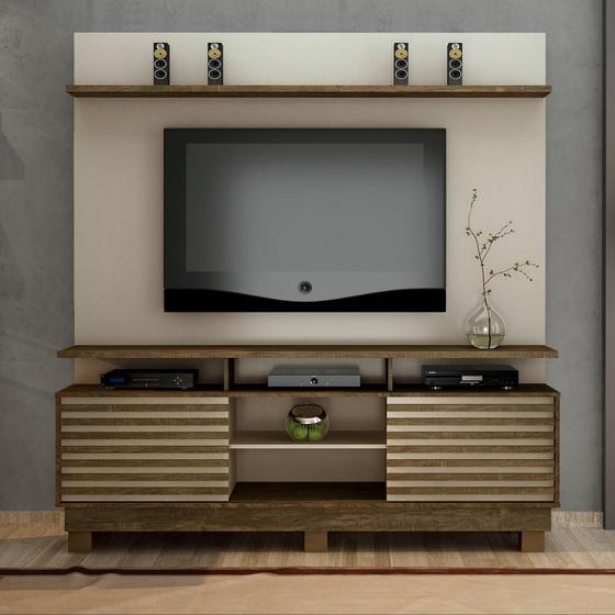 Home Theater Rack TV 60 Polegadas Sala Quarto 2 Portas 2 Prateleiras ...