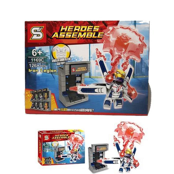 Homem de Ferro Marvel Blocos de Montar Sala das Armaduras Legião de ...