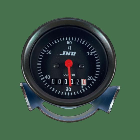 Horímetro Fundo Preto E Aro Preto Com Iluminação 52mm Bivolt Universal ...