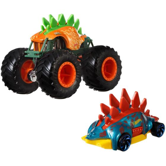 Hot Wheels - 1:64 - Motosaurus com Carrinho - Monster Trucks - HKM10 - Carrinho de Brinquedo ...