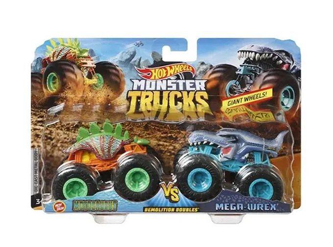 Hot Wheels Monster Truck Motosaurus vs Mega Wrex - Mattel FYJ64 - Carrinho de Brinquedo ...