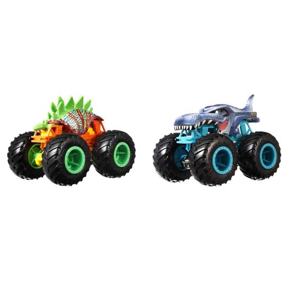 Hot Wheels - Monster Trucks 1:64 - Pack com 2 - Motosaurus Contra Mega Wrex Glc86 - Mattel ...