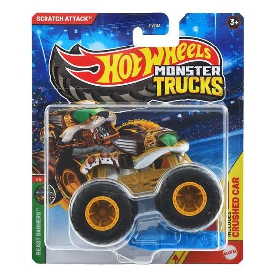 Hot Wheels Monster TRUCKS SCRATCH ATTACK Beast Mattel FYJ44 - Carrinho ...