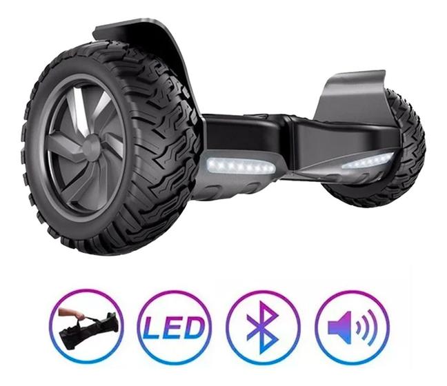 Hoverboard Skate Elétrico Original 8.5 Offroad Led Bluetooth Preto ...