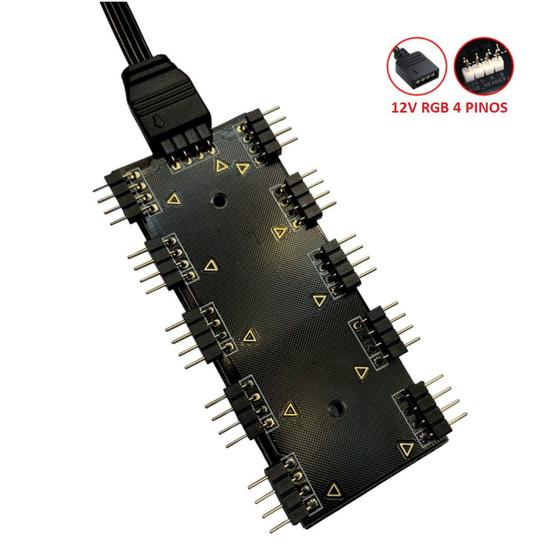 Hub Multi RGB 12V 4 Pinos Divisor RGB Até 10 Fans - Asus - Hub ...