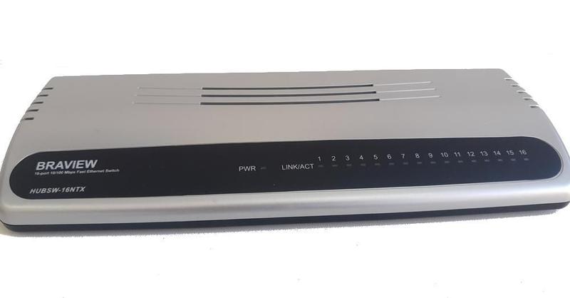 Hub Switch 16 portas 10/100 mbps Braview / HUBSW-16NTX - Switch ...