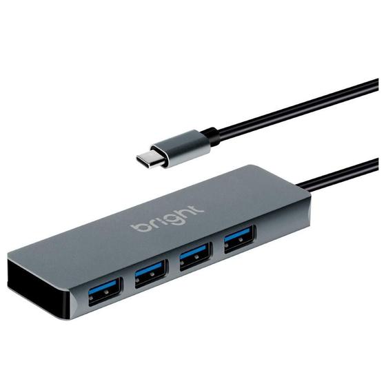 Hub usb - plug tipo c 3 portas usb 3.0 + hdmi 4k - BRIGHT - Hub - Magazine Luiza
