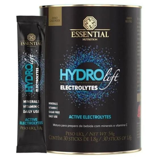 Hydrolift Neutro Eletrólitos e Vitamina C 54g 30un Essential - Essential Nutrition - Produtos ...