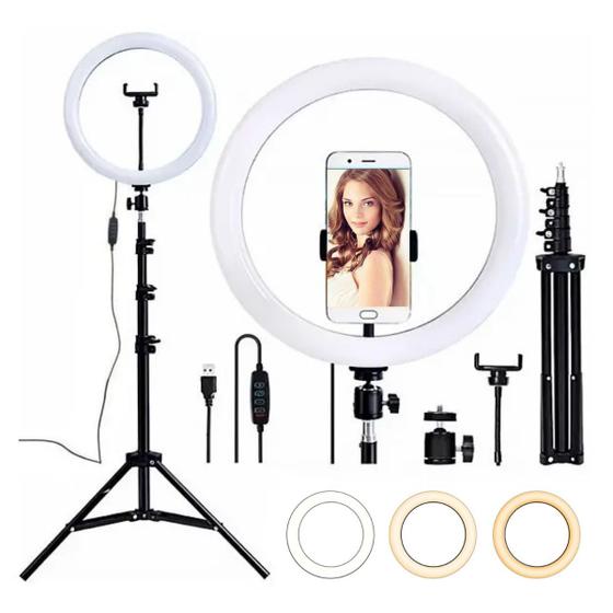 Iluminador Ring Light Celular Luz High Light Iluminação Led - Luz de ...