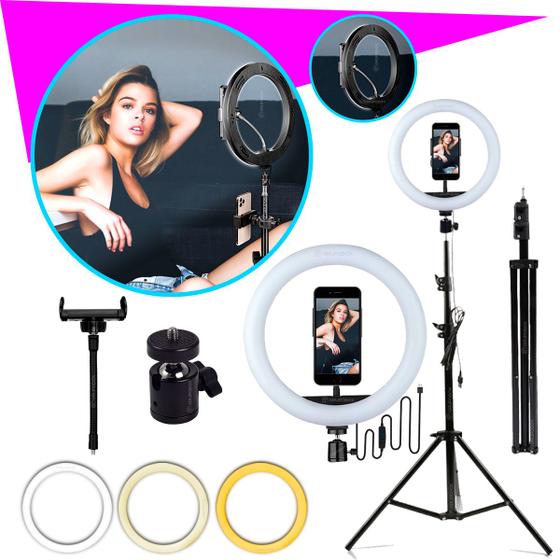 Iluminador Ring Light Celular Luz High Light Iluminação Led - Luz de ...