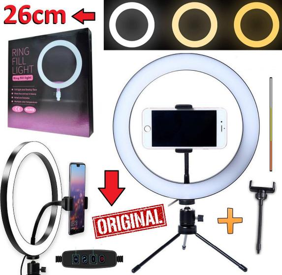 Iluminador Ring Light Profissional Anel Led Celular Universal Foto ...