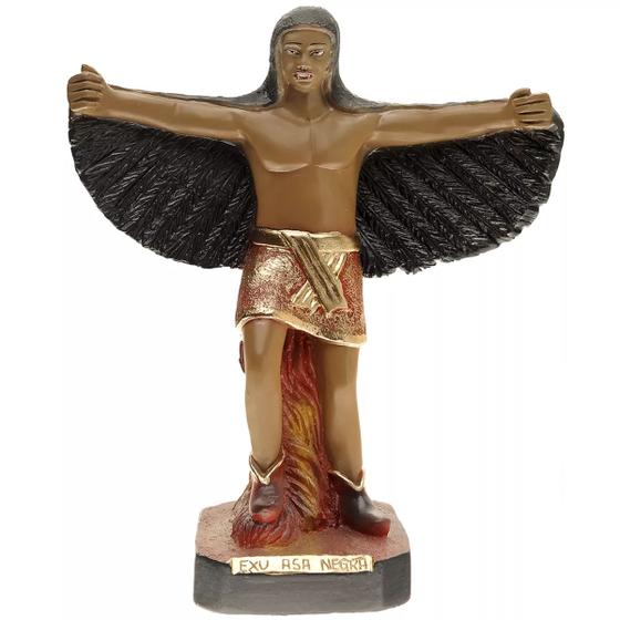Imagem Exu Asa Negra 40 Cm Gesso Resinado Umbanda Candomblé - Imagens ...