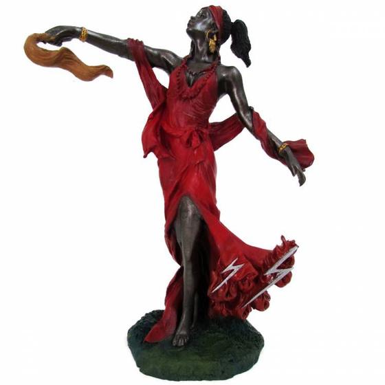 Imagem Iansã Resina 21 cm Escultura Orixá Umbanda Candomblé - Guias Luz ...