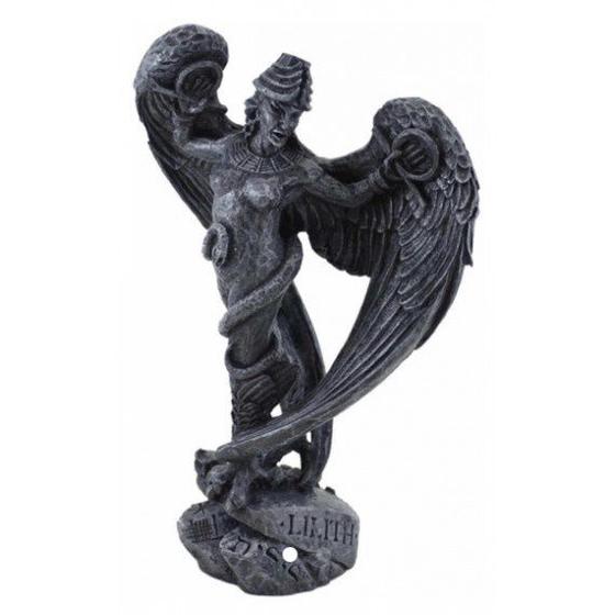 Imagem Lilith Pintada Cinza Escultura Resina 30 cm - Lua Mistica ...