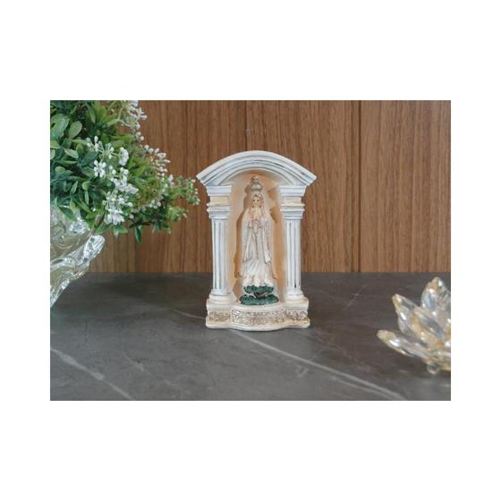 Imagem Nossa Senhora de Fatima capelinha resina importada 13cm - Arte ...