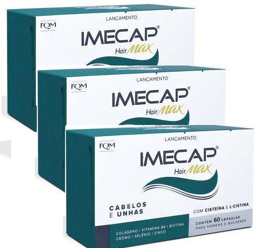 Imecap Hair Max Cabelos e unhas Fortes 3x60 Capsulas Com Biotina Zinco ...