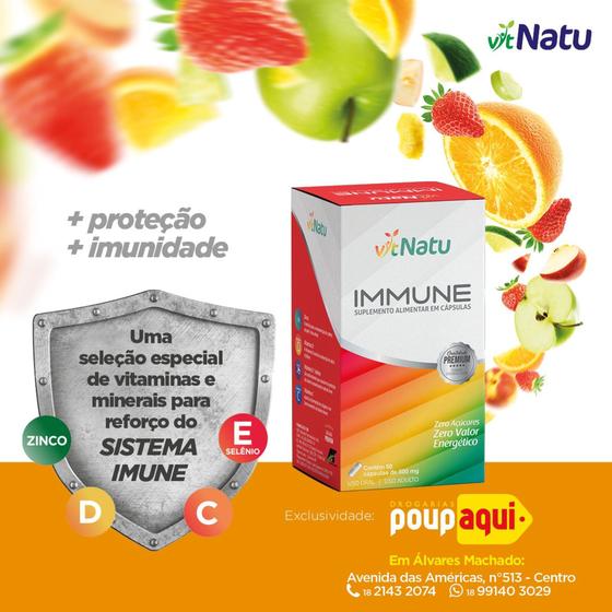 Immune Suplemento Alimentar em Cápsulas - Vit Natu - Complemento ...