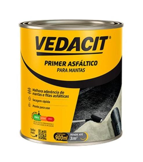Impermeabilizante Asfáltico para Mantas Vedacit Primer 900ml - Tinta ...