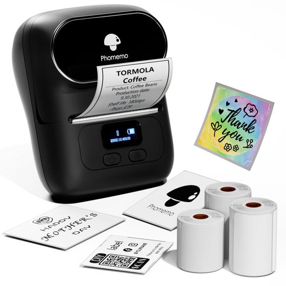 Impressora térmica Bluetooth Phomemo M110 Label Maker preta ...