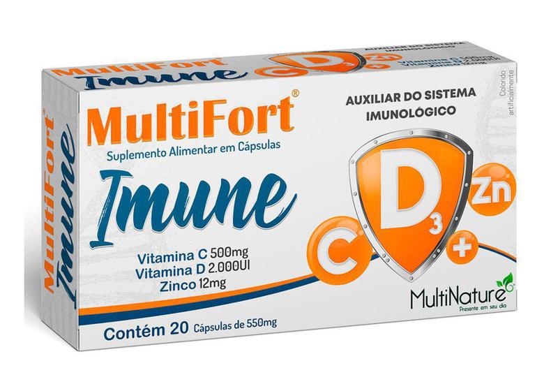 Imune Vit C, D e Zinco. 20 Cáps. MultiFort - Multivitamínico ...