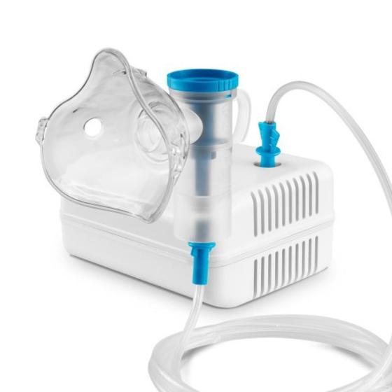 Inalador Compressor Branco e Azul Tratamento Respiratório Bronquite ...