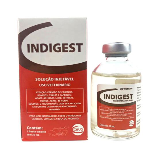Indigest Bovinos Ovinos Caprinos Suínos Equinos 30mL CEVA - Farmácia ...