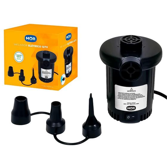 Inflador Elétrico Mor Dupla Função Inflar/Desinflar 110v - Inflador de ...