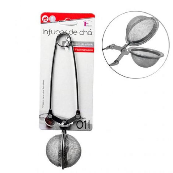 Infusor de Chá Inox pinça 15 CM com Peneira dupla - TOP RIO - Chá e ...
