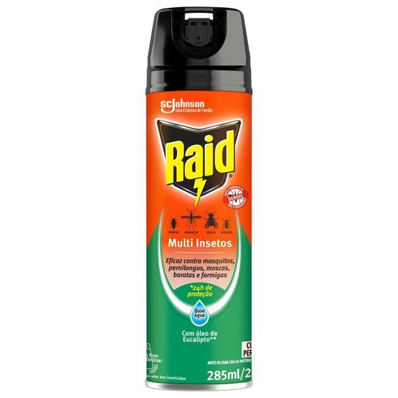 Inseticida Aerossol Raid Multi-insetos Base Água Eucalipto 285ml ...