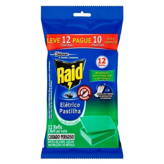 Inseticida Elétrico Pastilha Raid Eucalipto Refil - 20 Embalagens com ...