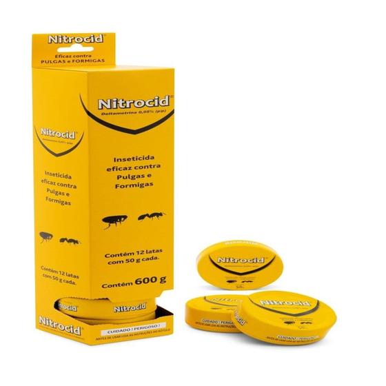 Inseticida Nitrocid em Pó De Sangosse 50g Embalagem com 12 Unidades ...