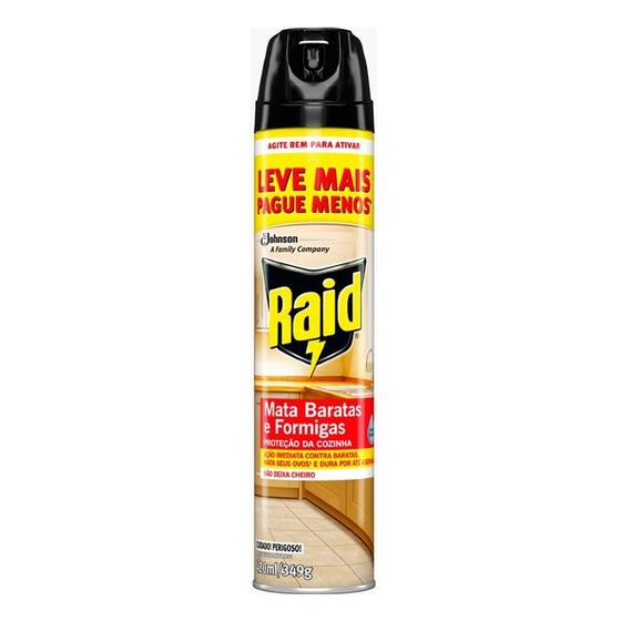 Inseticida Raid Aerosol Mata Baratas e Formigas Leve 420ml Pague 300ml ...