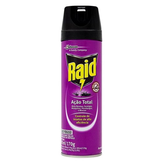 Inseticidas Aerossol Raid Multi Insetos 285ml Embalagem com 12 Unidades ...