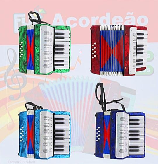 Instrumento Musical Acordeon Infantil Gaita 8 Baixos Com Alça - Fun ...