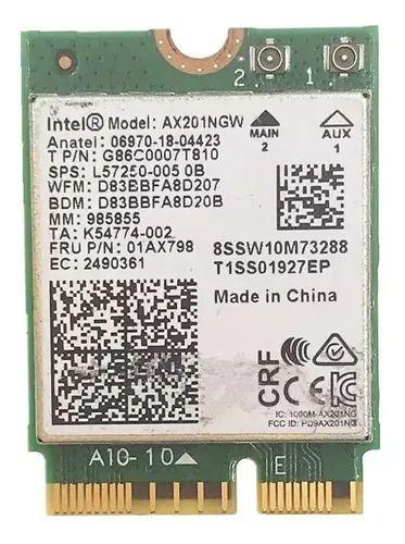 Intel Wi-fi6 Ax201ngw Cnvi 802.11ax Wifi N Bt 5.0 2.4gbps - OEM - Peças ...