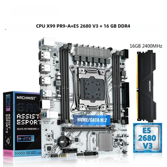 Intel Xeon E5 2680 V3 Cpu Lga 2011-3 Ddr4 16gb 2400mhz Ram Kit Conjunto ...