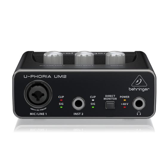 Interface Áudio U-Phoria UM2 Behringer 2 Canais 16 bits/48 - Interface ...