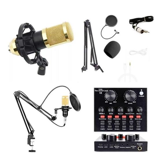 Interface De Áudio Profissional Microfone Condensador Kit - Tomate Mt ...