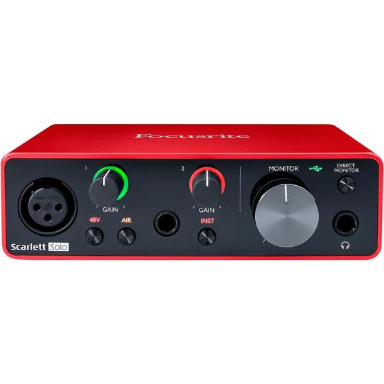 Interface Focusrite SCARLETT Solo Terceira Geração - Interface de Áudio ...