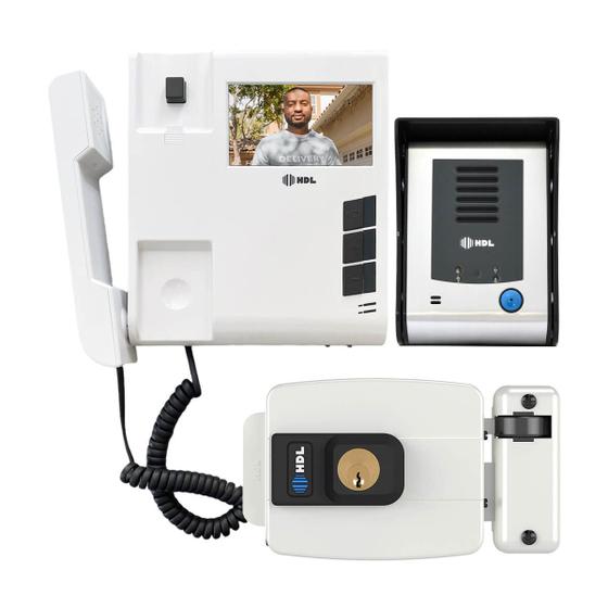 Interfone Com Câmera E Fechadura Elétrica HDL Vídeo Porteiro Sense E ...