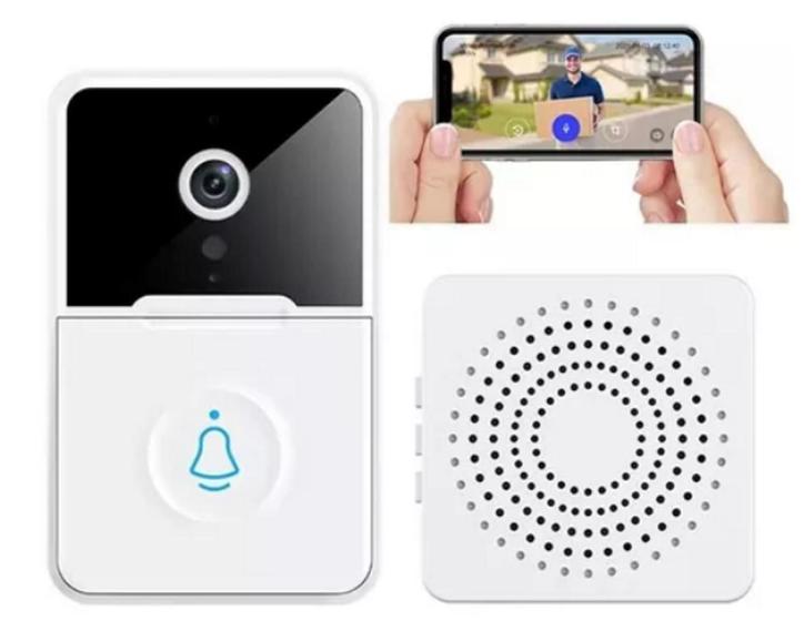 Interfone Com Camera Sem Fio Campainha Wi Fi Via Celular - Doorbell ...