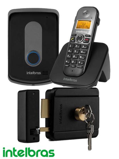 Interfone porteiro eletrônico sem fio tis 5010+fechadura elétrica fx ...