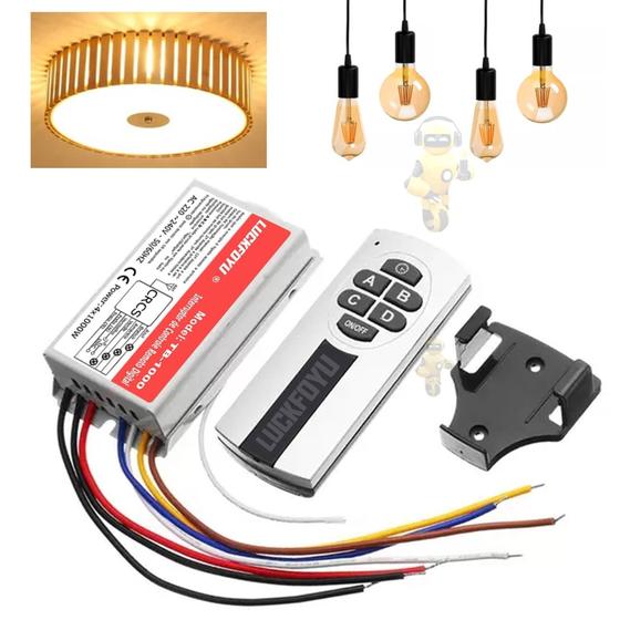 Interruptor de parede Inteligente wireless 4 vias com controle remoto ...