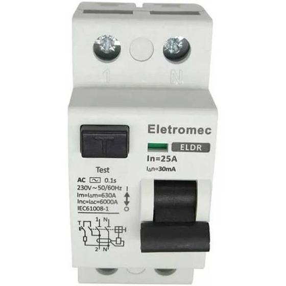 Interruptor Diferencial 25A 2P 30Ma 400V Eletromec - Disjuntor DR - Magazine Luiza