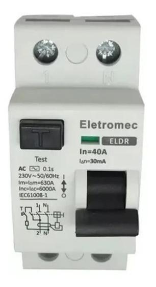 Interruptor Diferencial 40A 2P 30Ma 400V Eletromec - Interruptores ...