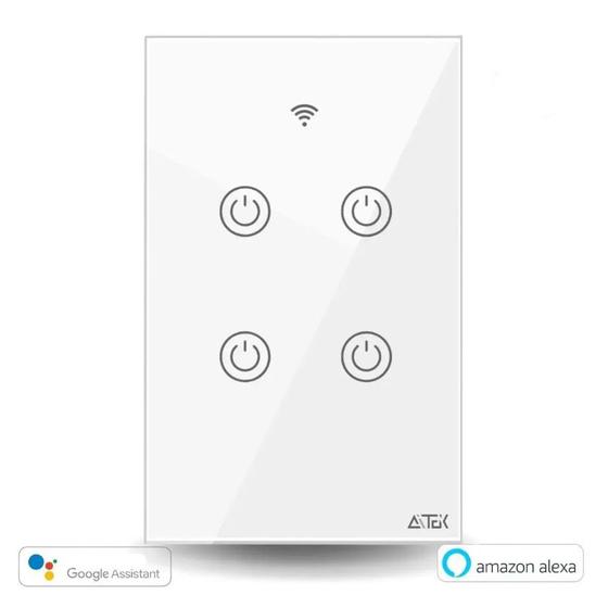 Interruptor Inteligente Touch Wifi 4 Botões Instalação em caixa 4x2 ...
