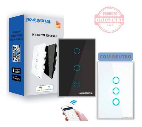 Interruptor Inteligente Wi-fi Nova Digital 3 Botões Original ...