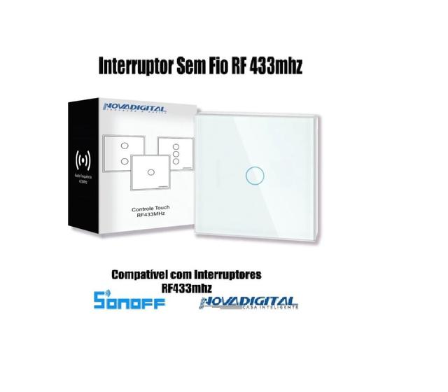 Interruptor sem Fio RF 433 Mhz Novadigital Branco 1 Tecla - Nova ...