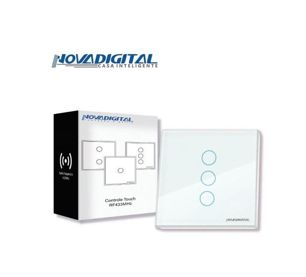 Interruptor sem Fio RF 433 Mhz Novadigital Branco 3 Teclas - Nova ...