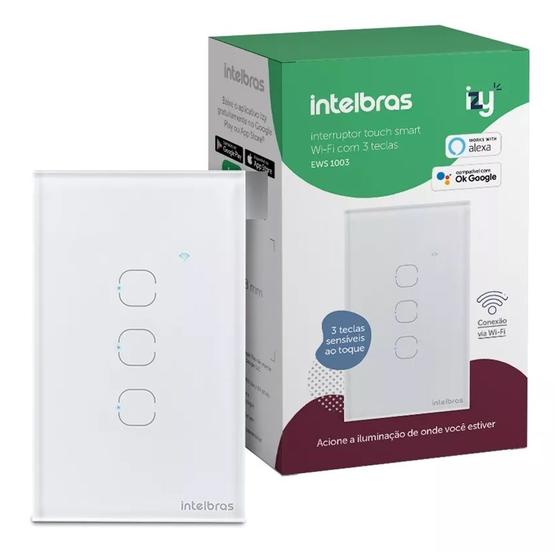 Interruptor Smart Inteligente Touch Wi-fi 3 Teclas Ews 1003 Intelbras ...
